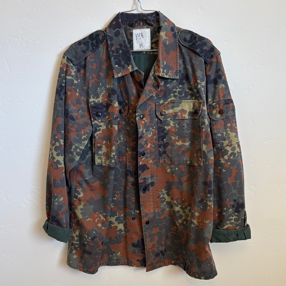 Jackets & Coats | Vintage Green Military Camouflage Field Jacket ...